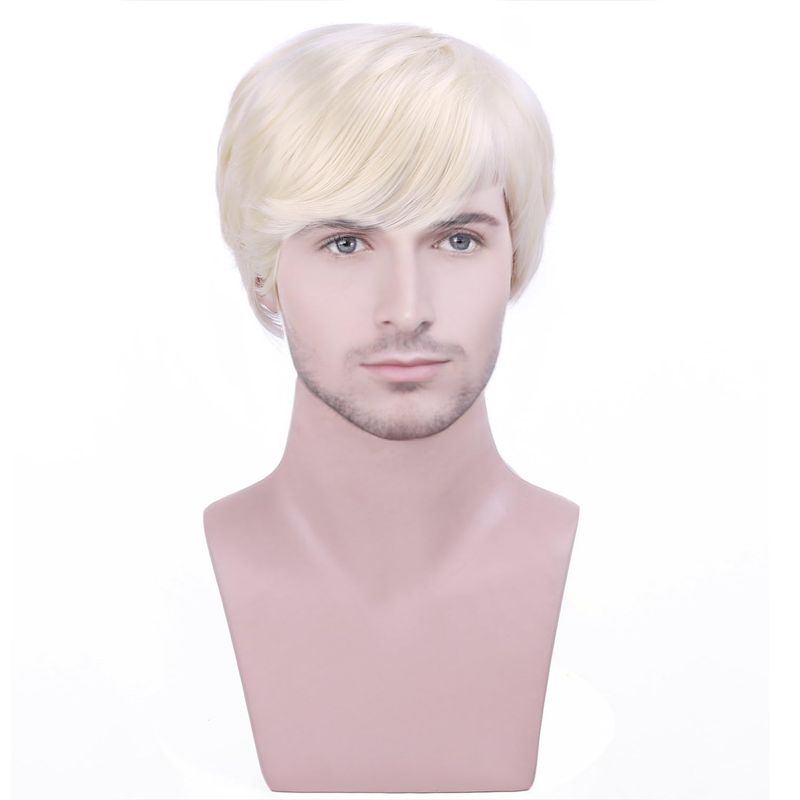 PATTNIUM Mens Short Blonde Wig Light Blonde Wig for Men Natural Hair ...