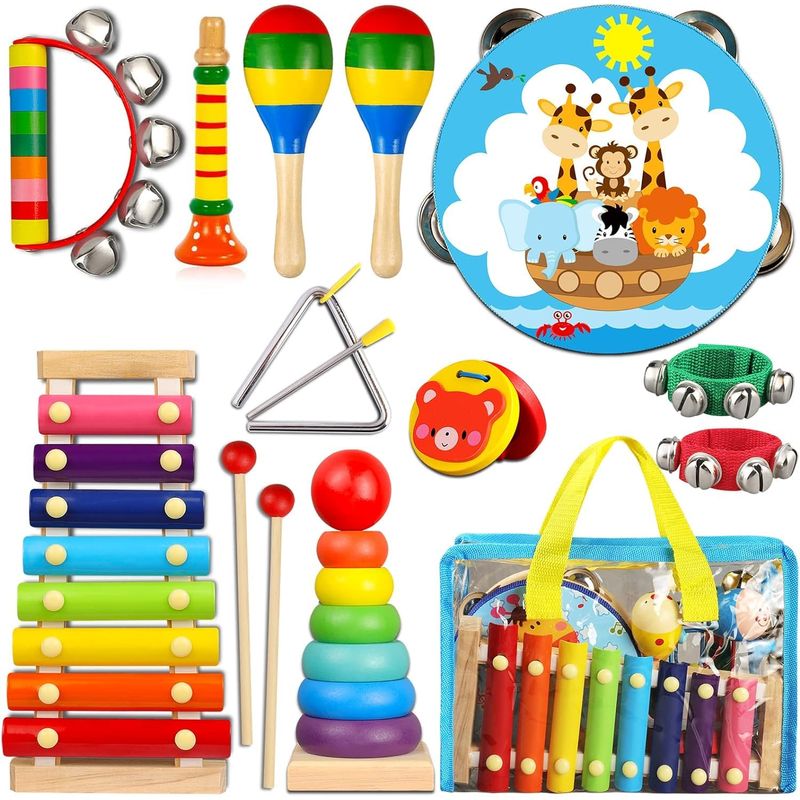 LOOIKOOS Toddler Musical Instruments,Wooden Percussion Instruments for ...