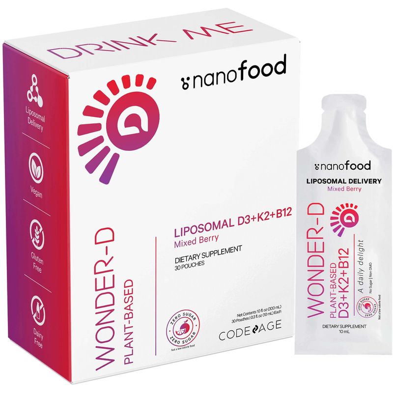 Codeage Liposomal Vitamin D3 Liquid Supplement Sachet, Wonder-D Cholecalciferol Vegan Liquid ...