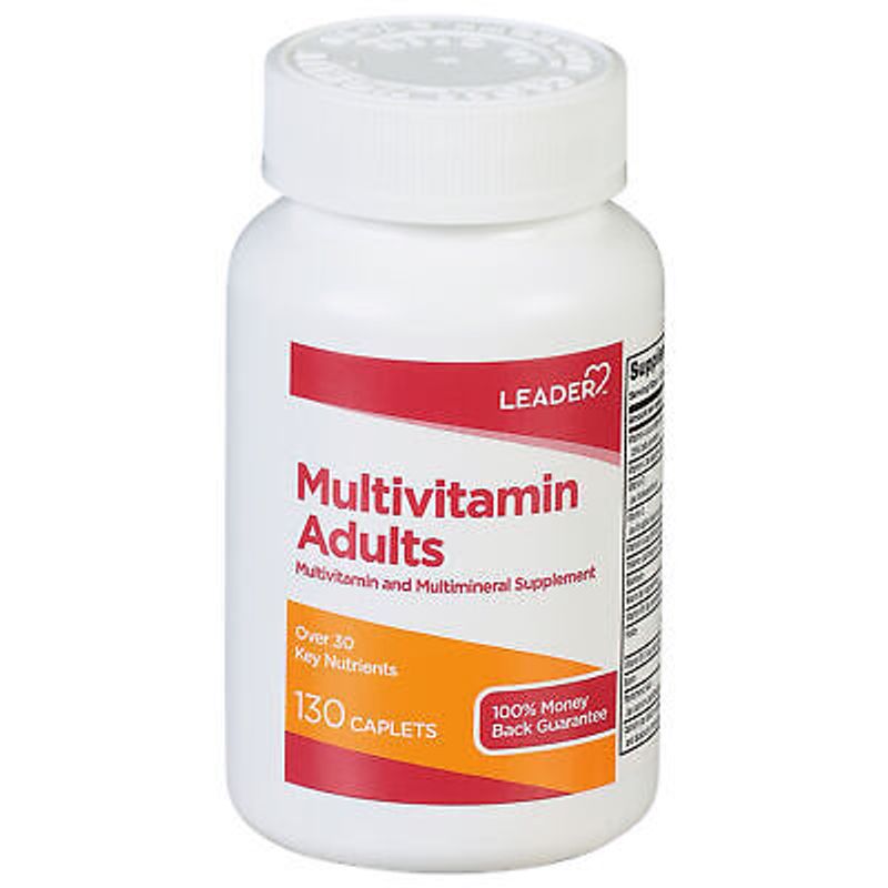 Leader Multivitamins and Multimineral Supplement Caplets For Adults 130 ...