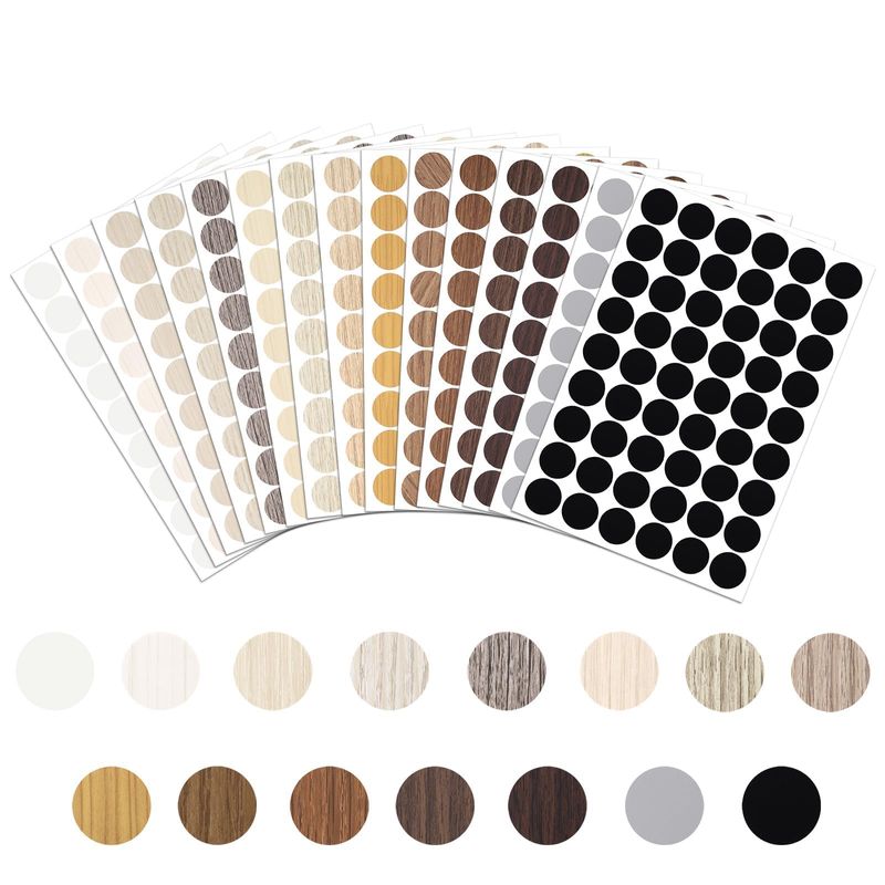 JIZZU 810 PCS Self Adhesive Screw Covers, 15 Sheets 21mm Screw Cover ...