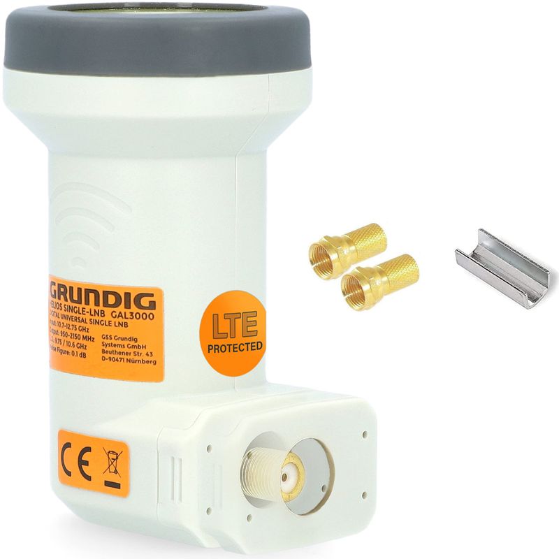 GSS Helios Single LNB + 2 x F-Connectors, with LTE Shielding & Sun ...