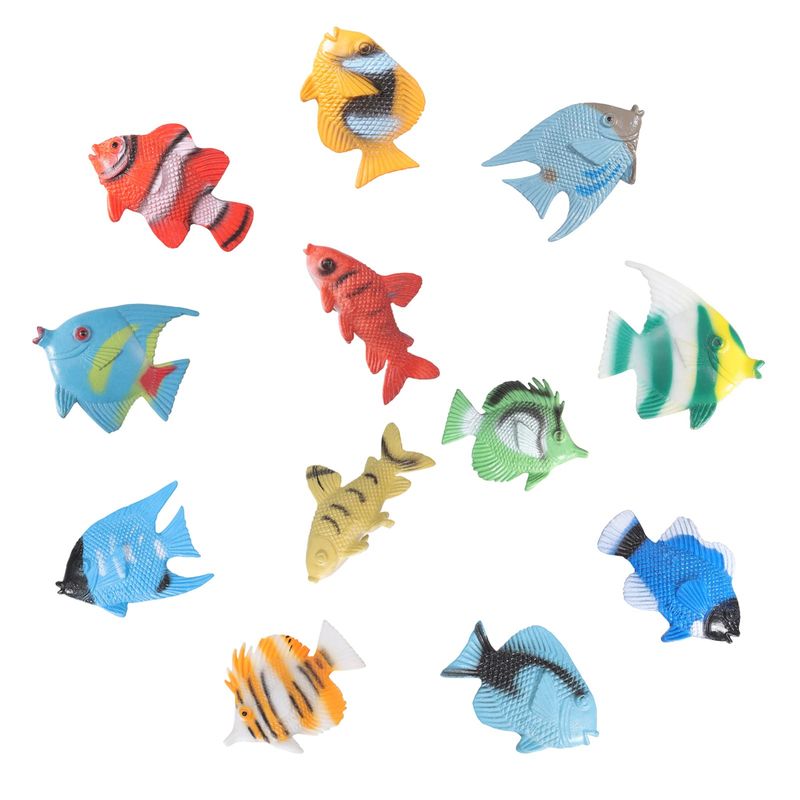 12PCS Tropical Fish Toys, Pastic Sea Creatures Figurines Set ...