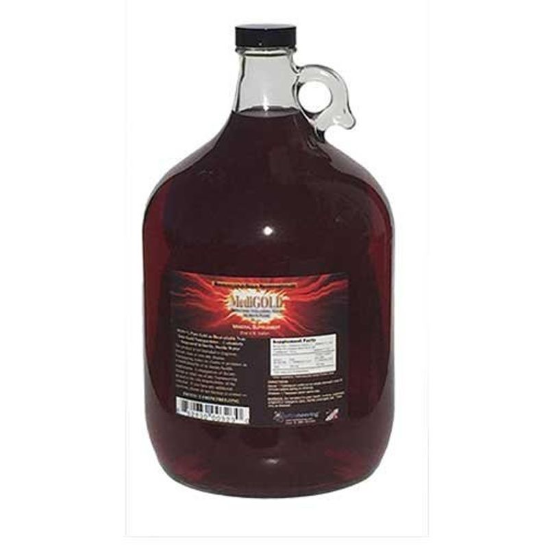 MediGOLD True colloidal Gold - 1 U.S. Gallon in Clear Glass jug ...