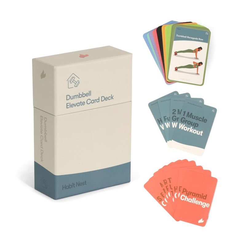 Dumbbell Elevate Exercise Cards: Home Workout Series Card Deck ...