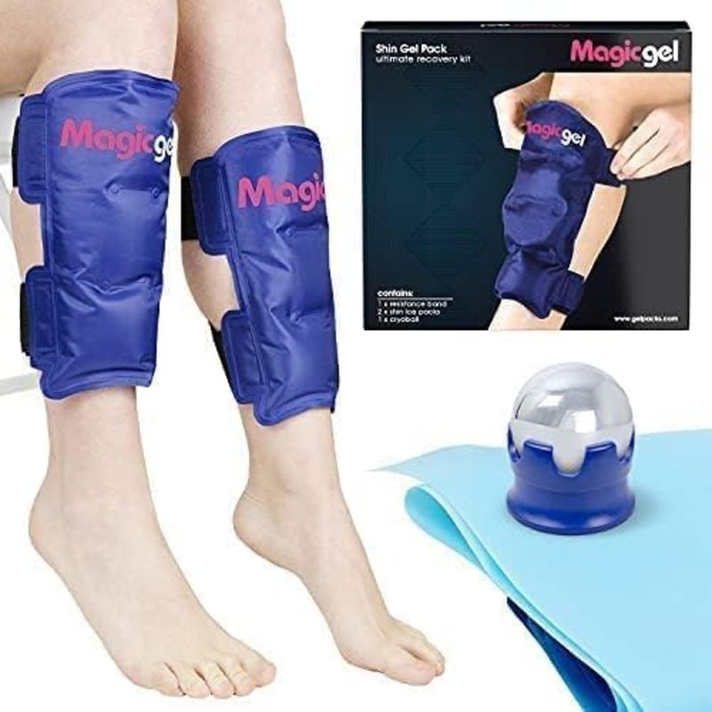 2 x Shin and Calf Gel Packs - Hot and Cold Gel Packs with Velcro ...