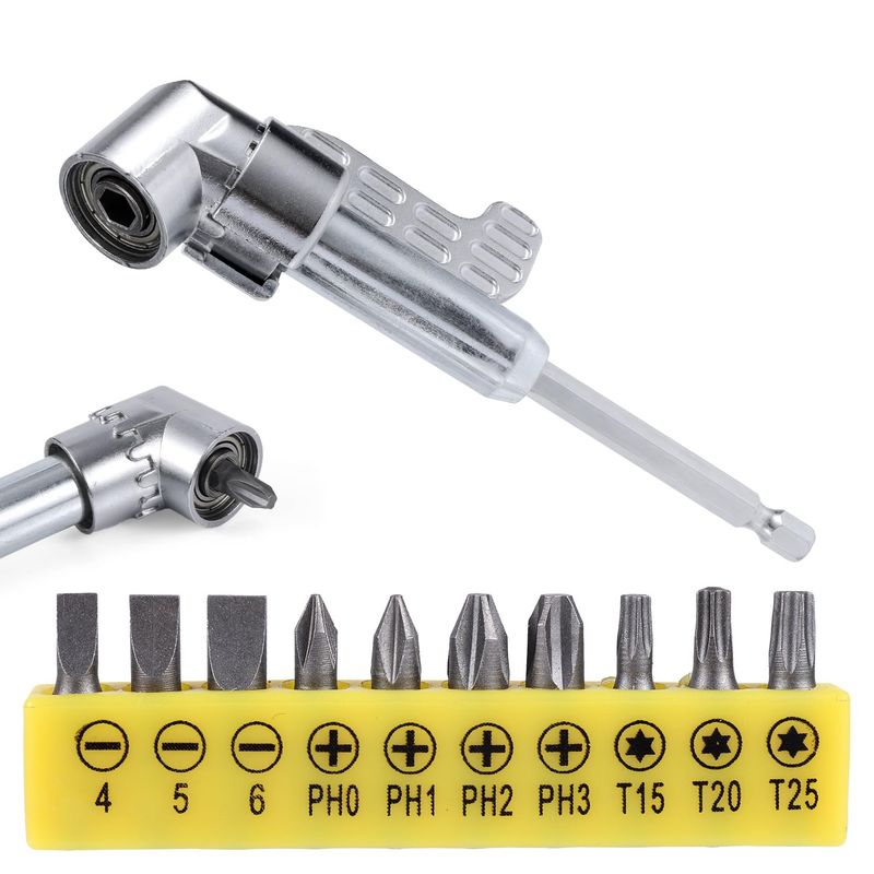 105 Degree Right Angle Drill Adapters with Bend Screwdriver Bit, 1/4 ...
