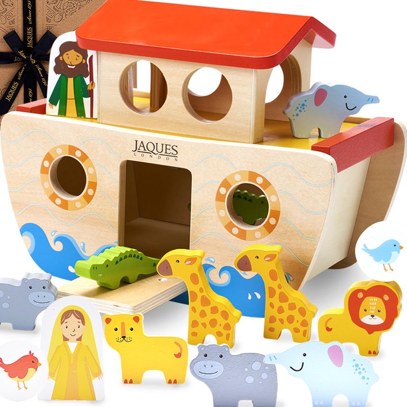 Jaques of London Noahs Ark Toy | Wooden Toys for 1 Year old | Christening Gifts for Girls & Boys ...