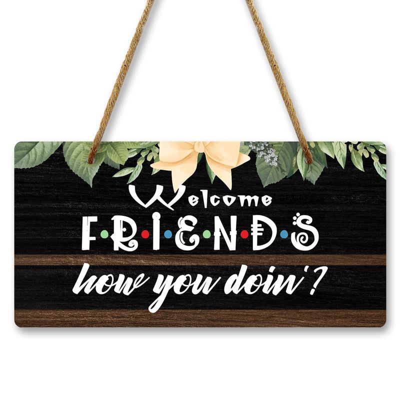 Welcome Friends Door Sign Friends Decor Plastic Hanging Sign Friends ...