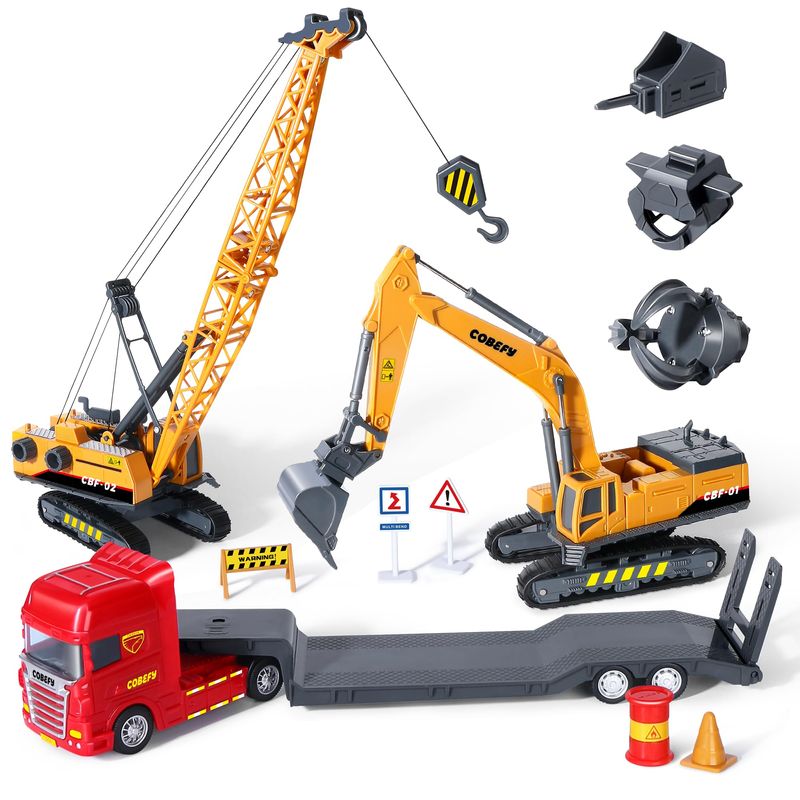 Construction Toys for Boys, Kids Excavator Crane Toy Construction ...