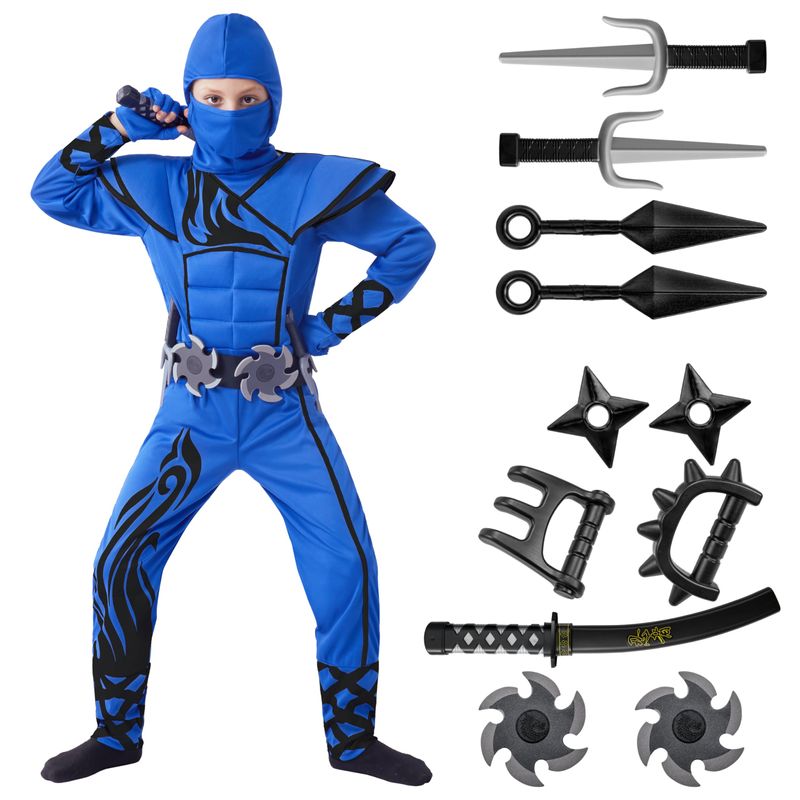Spooktacular Creations Kids Halloween Ninja Costume, Blue&Black Ninja ...
