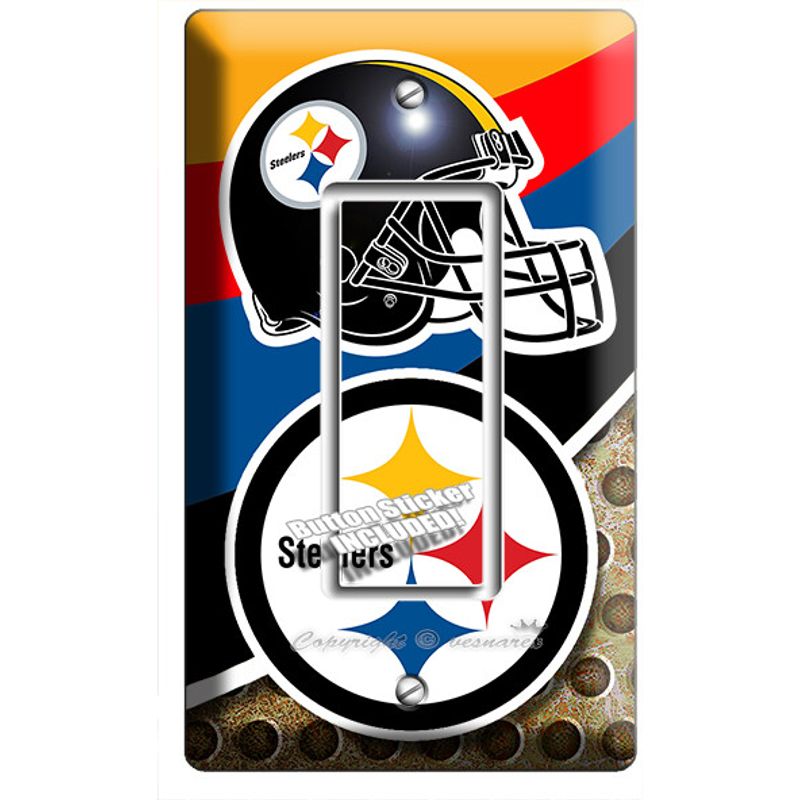 PITTSBURGH STEELERS FOOTBALL TEAM 1 GFCI LIGHT SWITCH PLATES ROOM MAN ...