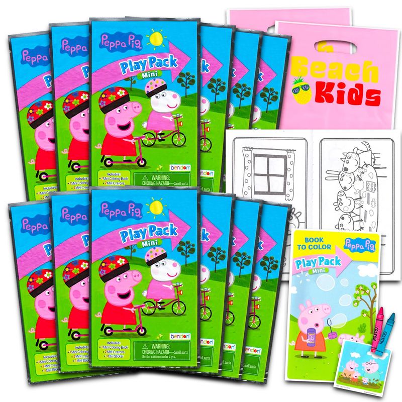 12 Pc Peppa Pig Mini Party Favors Set - Bundle with 12 Peppa Pig Play ...