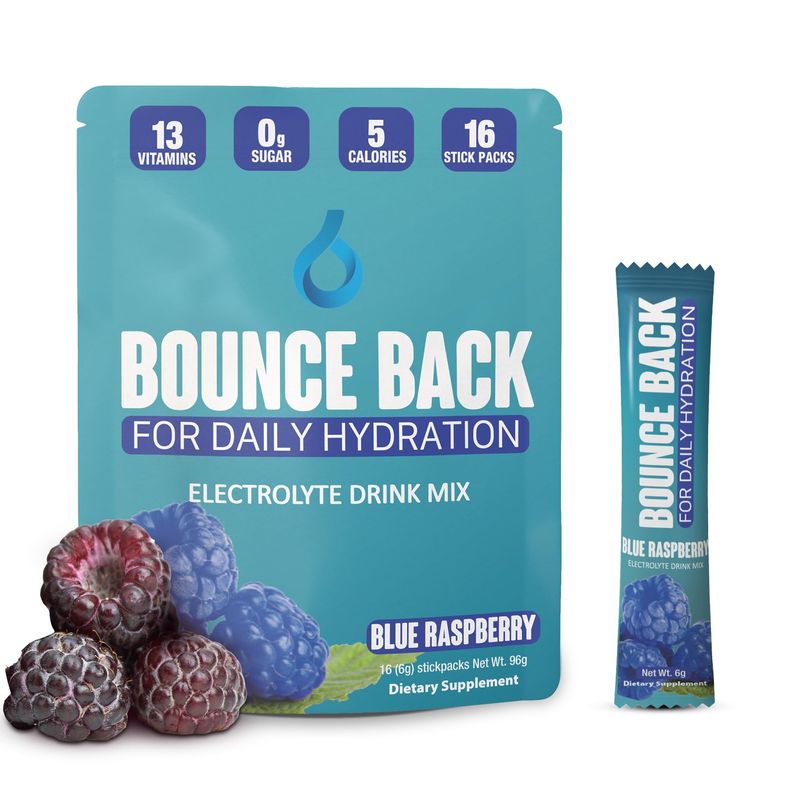 Bounce Back Daily Hydration - Electrolyte Powder Packets - No Sugar- 5 Calories, Organic, All in ...