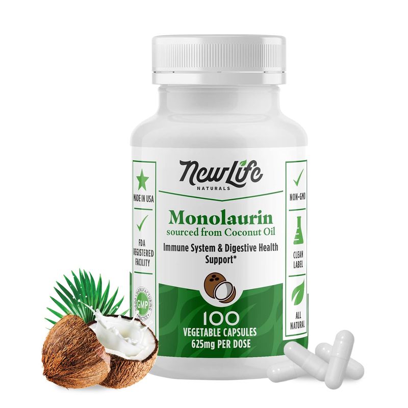NewLife Naturals Monolaraurin Dietary Supplement - 625mg Monolaurin ...