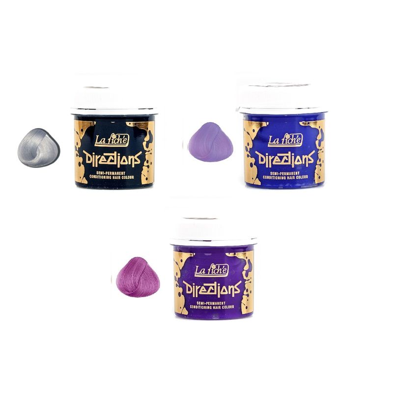 3 X La Riche Directions Semi-Permanent Hair Colour Silver, Lilac ...