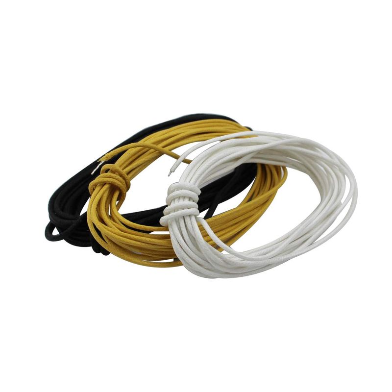 Guyker Cloth-Covered Braided Guitar Wire - 15 Feet (5-white/5-black/5 ...