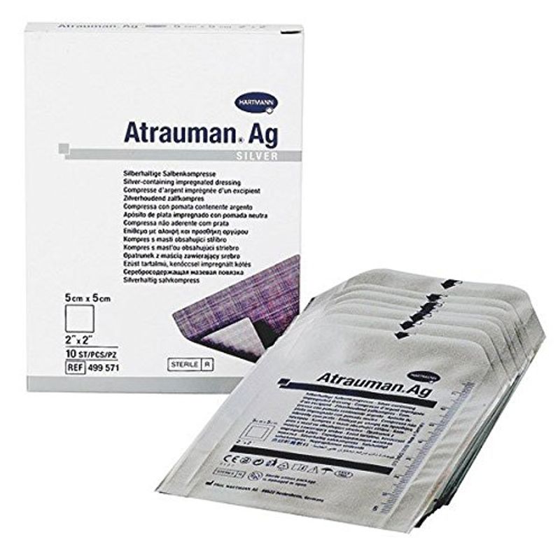 Hartmann 4995711 Atrauman AG Dressings, 5 cm x 5 cm (Pack of 10 ...