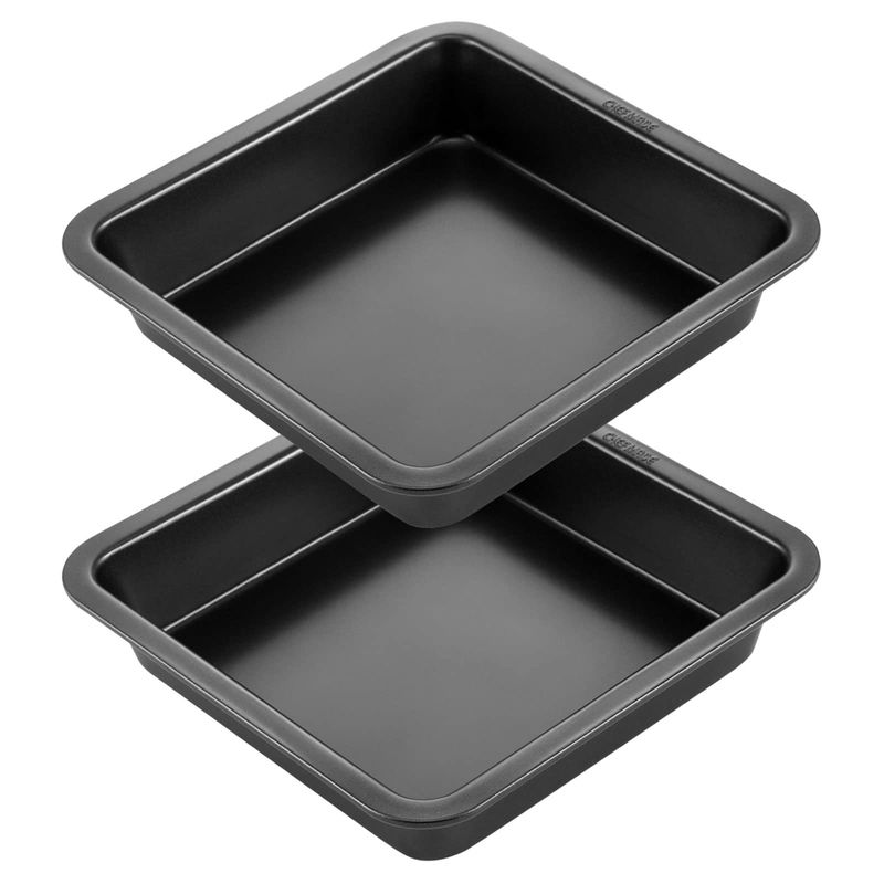 CHEFMADE Square Cake Pan, Nonstick 8 Inch Square Baking Pan, Set of 2 ...