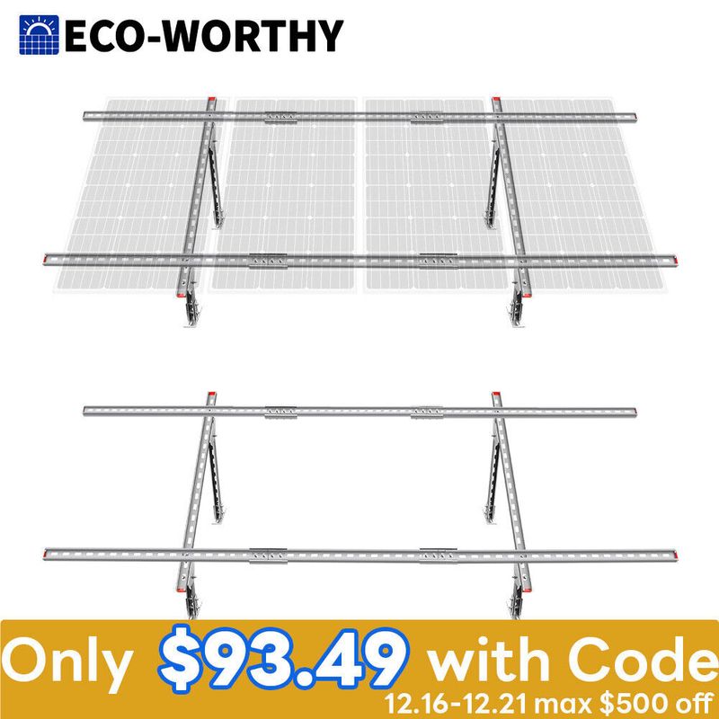 ECO-WORTHY Adjustable Solar Panel Mounting Brackets Kit System for 4PCS ...