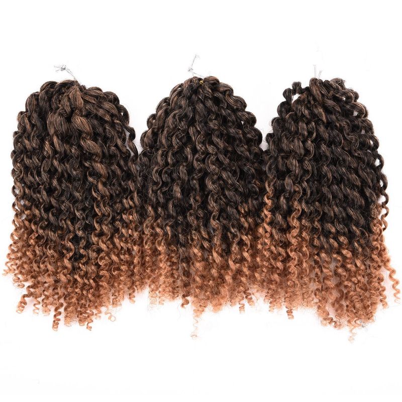 Silike Marlybob Crochet Braiding Hair 8'' Ombre Jerry Curl (3 Bundles ...