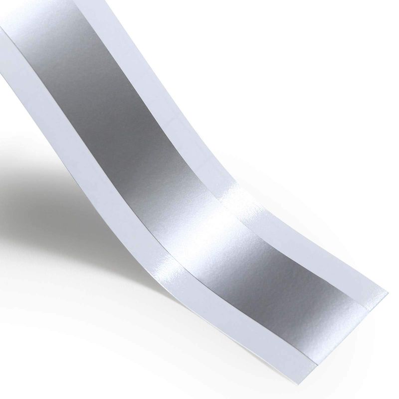 Non-gloss silver 100mm (10cm) x 2m (2m) stripe line tape pre-cut ...