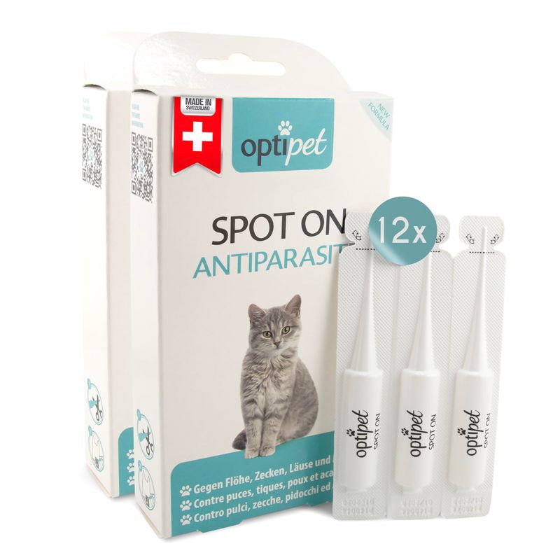 OptiPet Spot On Pipetten für Katzen 12x1ml - Hochwirksame Tropfen gegen ...