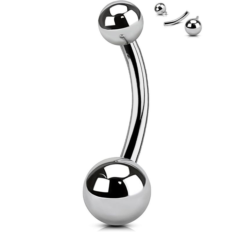 OUFER Body Piercing Belly Button Piercing 10/12/14/16 mm Titanium Navel ...