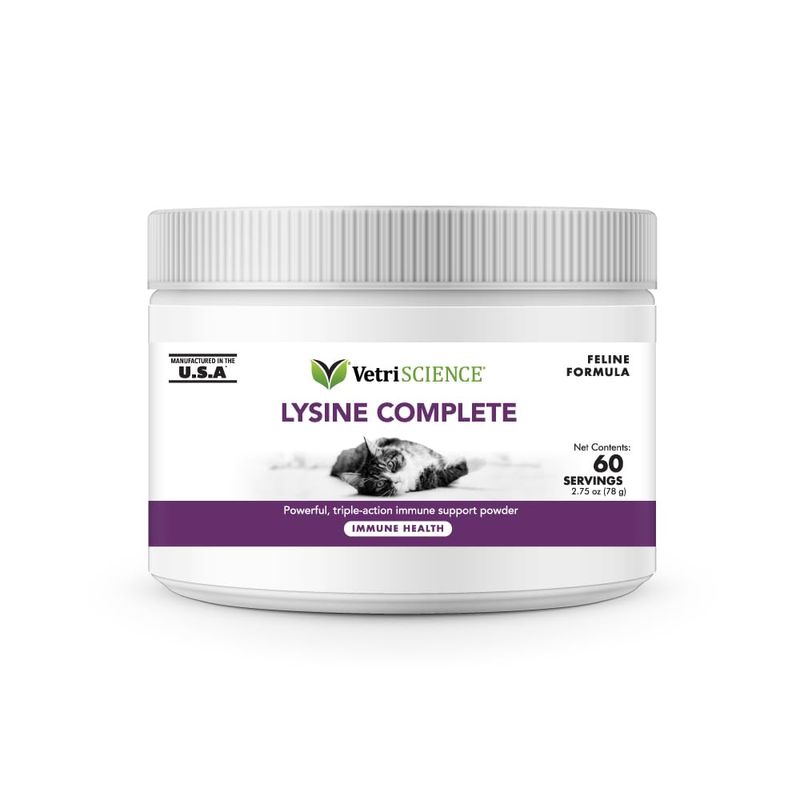 VetriScience Ultimate Strength Lysine Immunity Health Powder for Cats ...