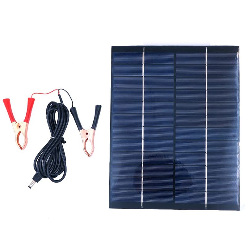 ZONADAH 5.2W 12V Mini Solar Panel Kit, Alligator Clips, Car Batter ...