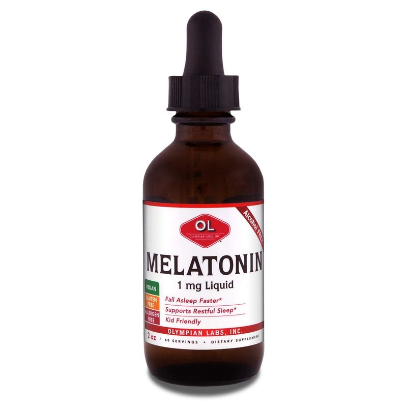 Olympian Labs Liquid Melatonin 1mg, 2 Ounce, Fall Asleep Naturally ...