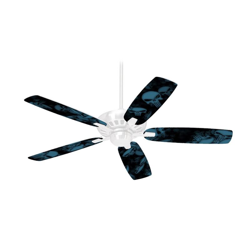 Skulls Confetti Blue - Ceiling Fan Skin Kit fits most 42 inch fans (FAN ...
