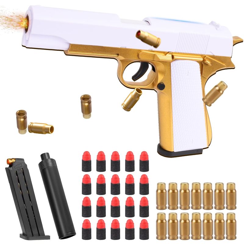 Unvtap Toy Guns, Pistol Realistic, Toy Gun with 20 Soft Bullets Foam ...