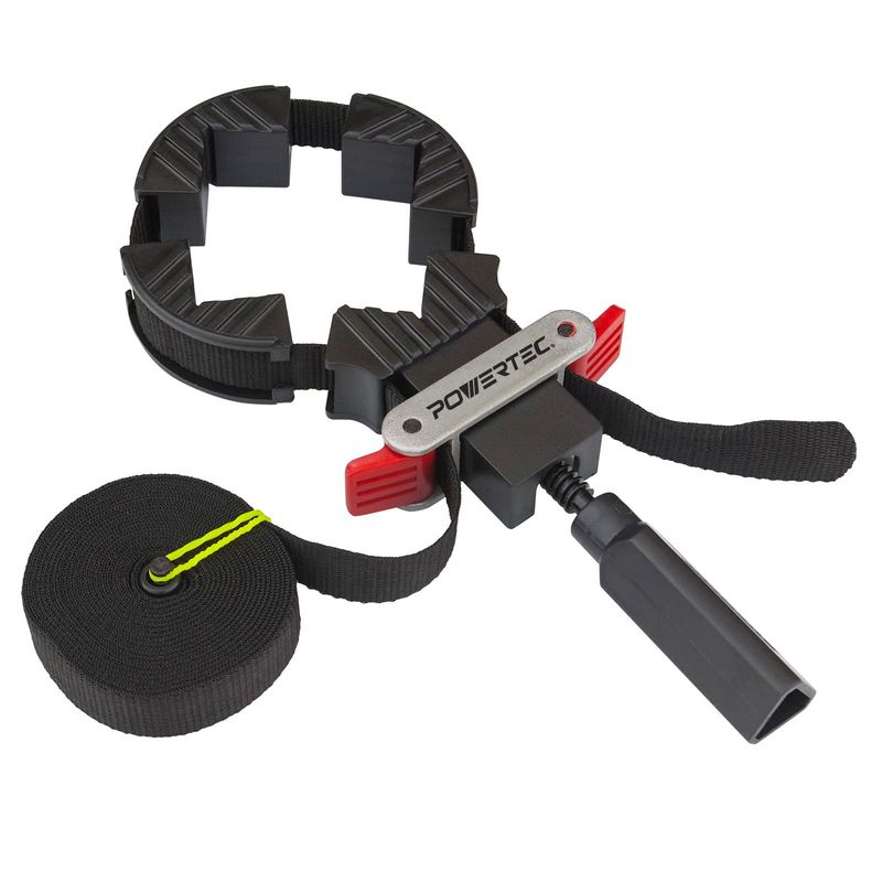 POWERTEC Strap Clamps for Woodworking – Quick Release Band Clamps ...