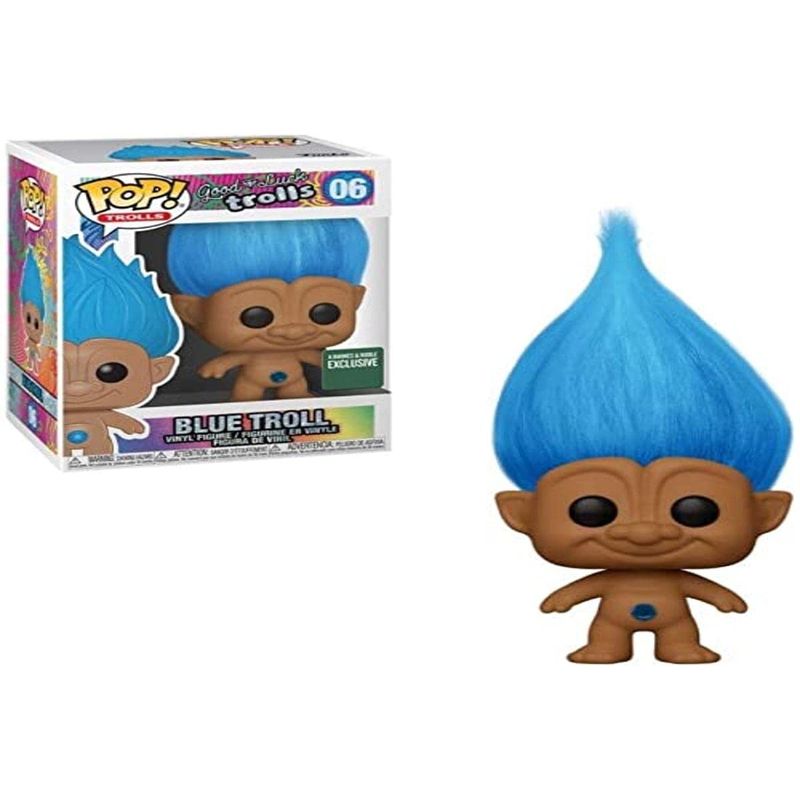 Funko Pop! Trolls - Good Luck Trolls - Blue Troll With Blue Hair - B&N ...