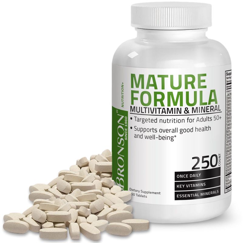 Bronson Mature Formula Multivitamin for Seniors, 250 Tablets - Online ...