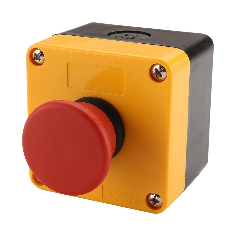 Baomain Red Sign Momentary Emergency Stop Weatherproof Push Button Switch 660V with Box - Online ...