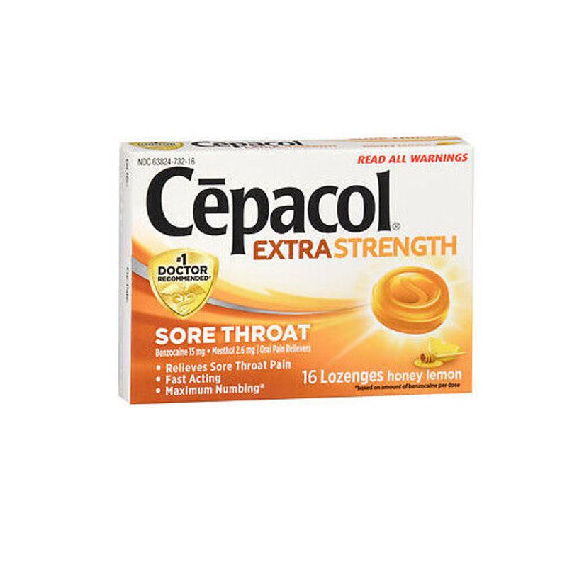 Cepacol Sore Throat Maximum Strength Numbing Lozenges With Honey Lemon ...