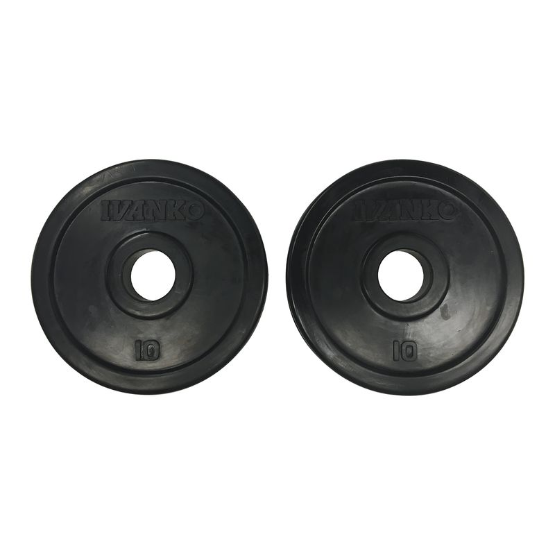 IVANKO (RUBO-10) Rubber Olympic Plate, Black, 10 lbs (PAIR) … - Online ...