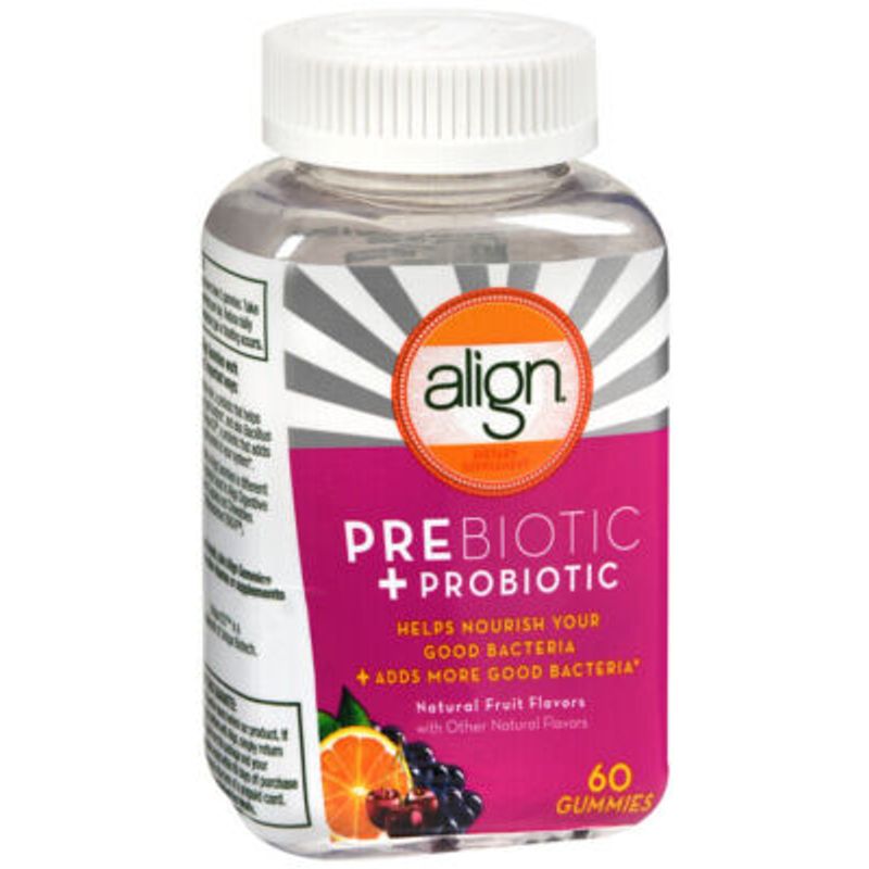Align Prebiotic + Probiotic Natural Fruit Flavored Gummy 60 Gummies ...
