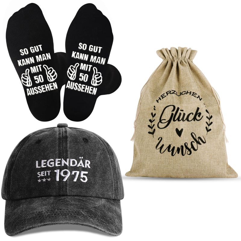 Jeasona Gift Set with Socks Baseball Cap Gift Bag Gifts for Birthday ...