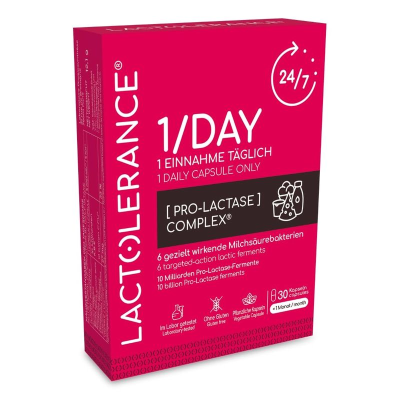 LACTOLERANCE 1/DAY | Natural Lactase Precursor | 24h Protection with ...