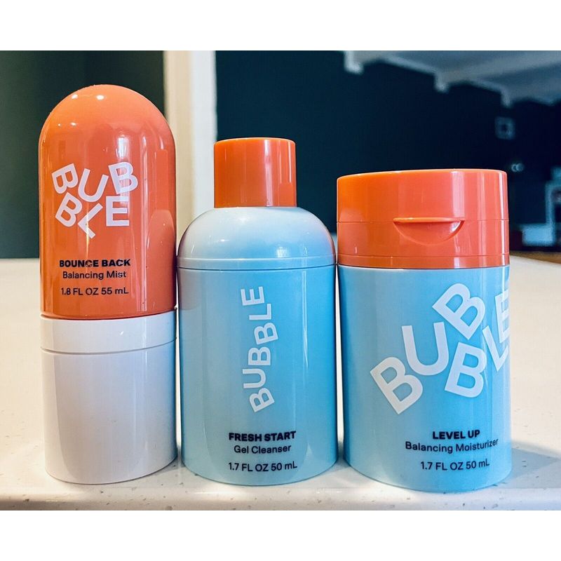 NEW Bubble Skincare 3-Step Moisturizing Routine Vegan cleanser mist ...
