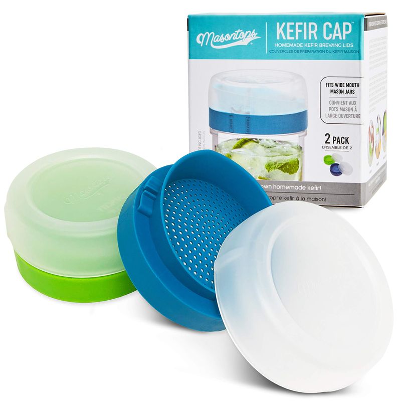 Masontops Kefir Caps - Wide Mouth Mason Jar Lids - Water Kefir Grains ...