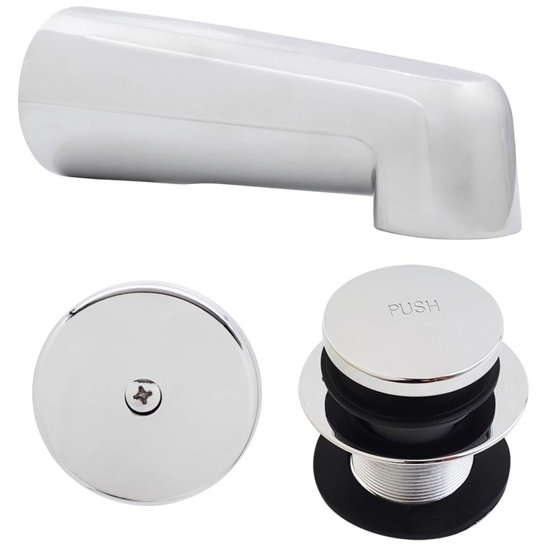 Westbrass CO507U-26 Universal Fit 7" Wall Mount Tub Spout and Tip-Toe ...