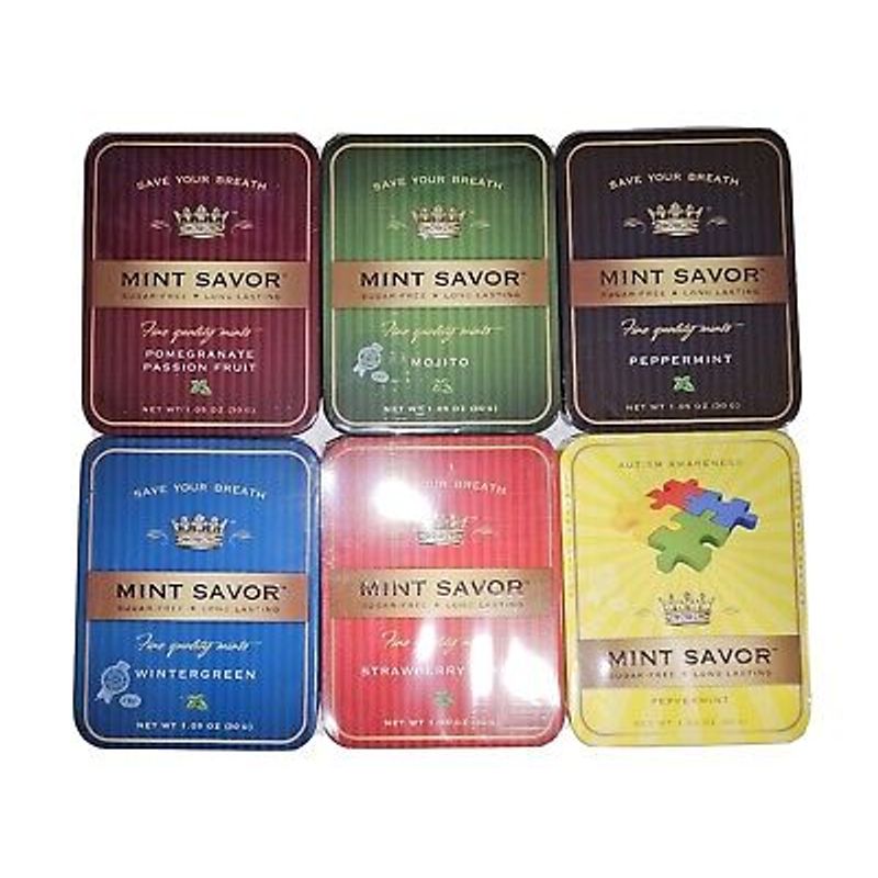 LOT of 6 Mint Savor 1.05oz (30g) Kosher Sugar Free Mints - 6 Total ...