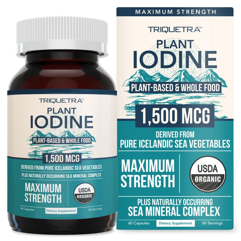 Organic Iodine Supplement – 1,500 mcg Iodine, Max Strength - from Sea ...