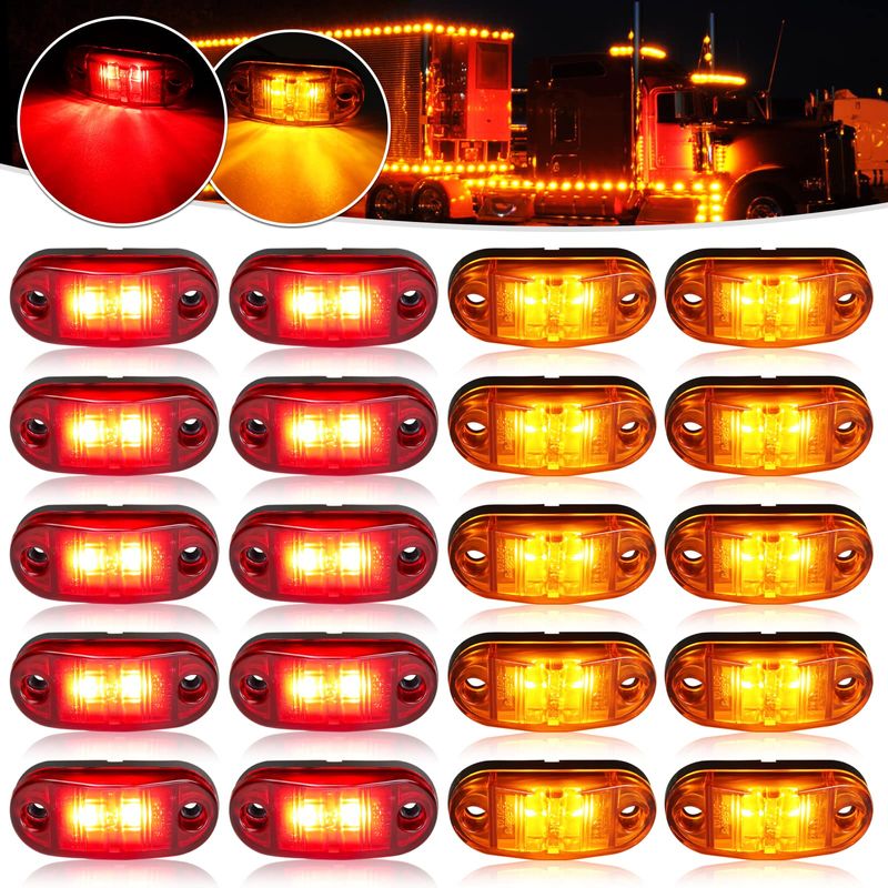 PSDRIQQ LED Trailer Lights Kit Front Rear Side Marker Clearance ...