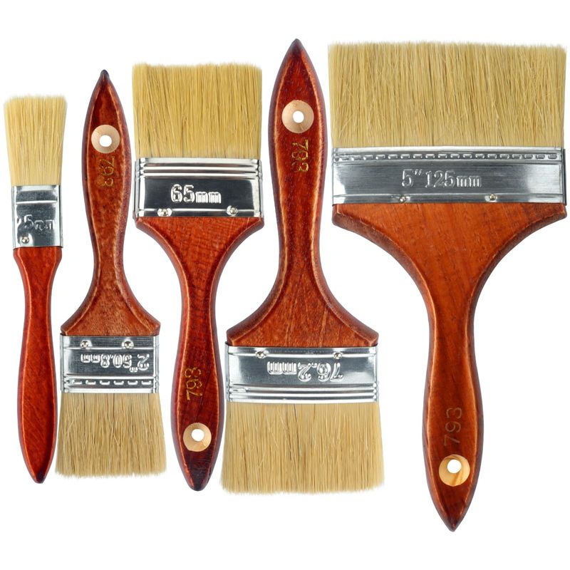 Roellgs 5 Pack Thick Blade Paint Brushes, Staining Brushes for Wall and ...