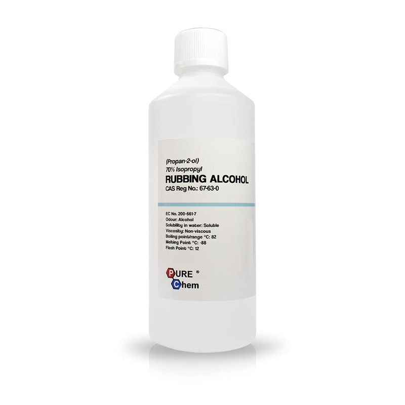 Rubbing Alcohol 70% IPA Isopropanol Alcohol - Pure Chem (White) 500ml ...
